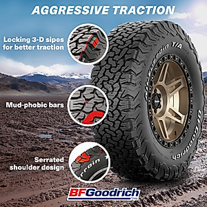 BFGoodrich All Terrain T/A KO2 Radial Car Tire for Light Trucks, SUVs, and Crossovers,LT235/85R16/E 120/116S