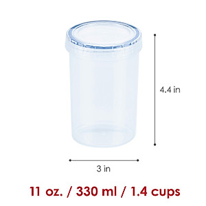 LocknLock Easy Essentials Twist Food Storage lids/Airtight containers, BPA Free, Tall-11 oz-for Nuts, Clear (Pack of 2)