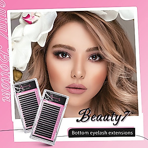 Beauty7 Mixed Volume Under Bottom Lower Individual False Eyelash Extension Tray Matte Synthetic Mink Curl J 0.15mm Thickness 5/6/7mm Length