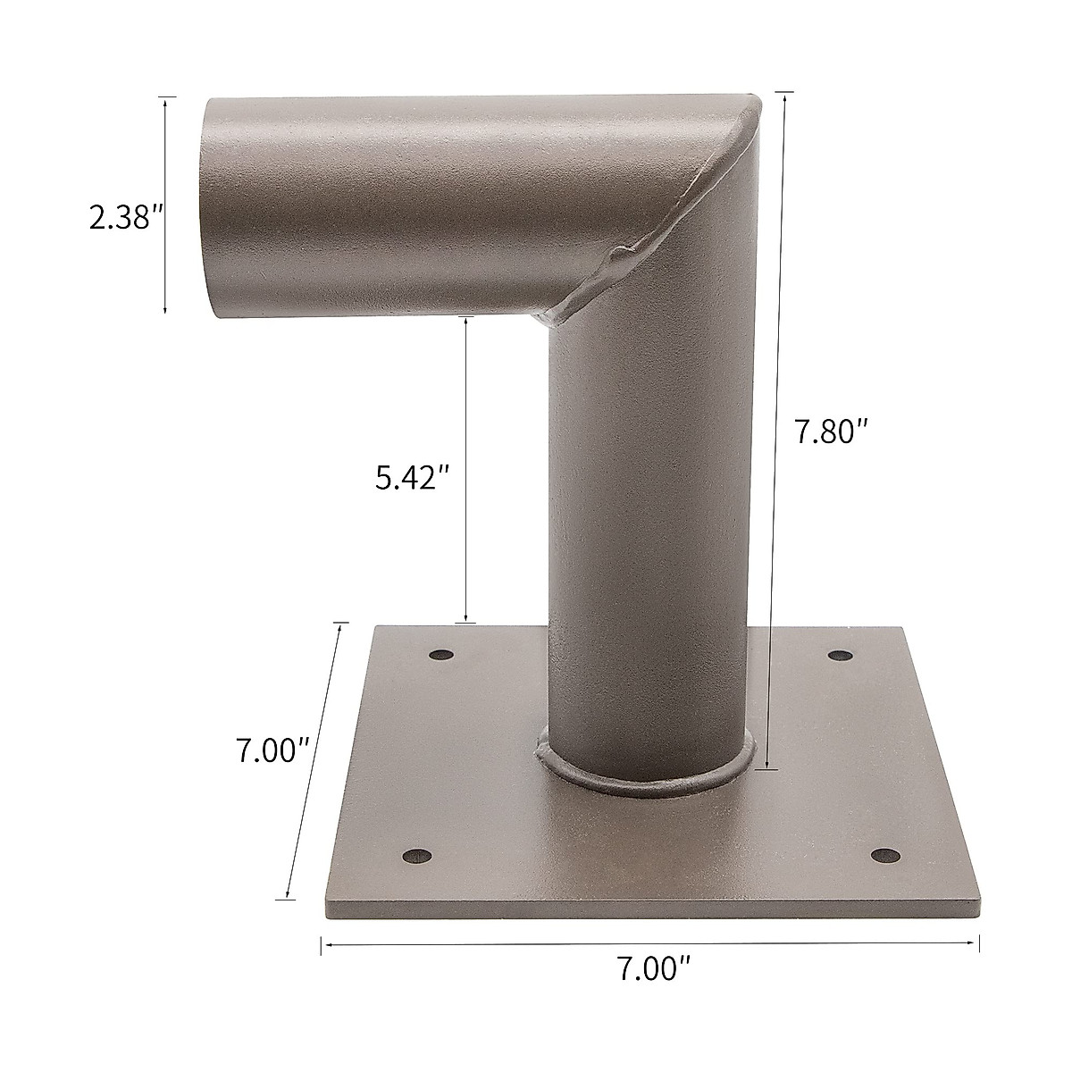 Wall Mount Bracket Accessories 90 Degree, Tenon Adapter for Wall Bracket with Slip Fitter Mount(2 3/8inch)