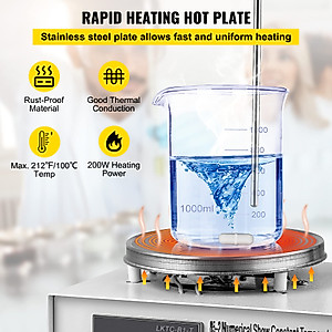 Vevor Magnetic Stirrer,200W, 2000RPM,with Digital Temperature Display & Speed Adjusting, Magnetic Mixer with Hotplate 110V Magnetic Stirring Mixer 85-2,1000ML: Industrial & Scientific
