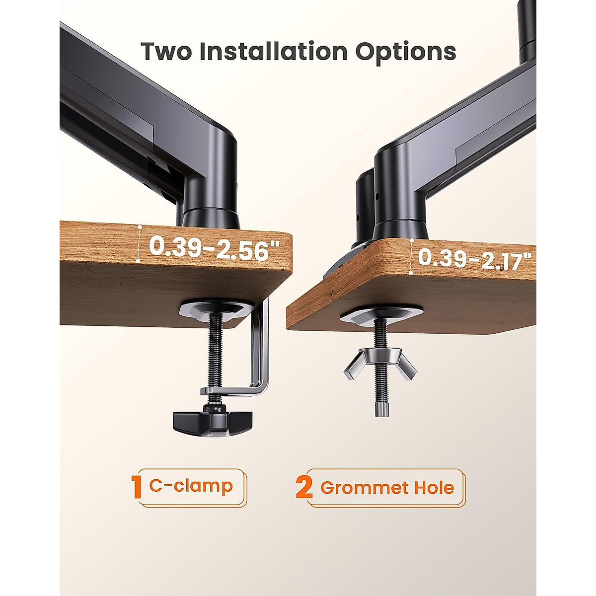 ErGear Dual Monitor Stand up to 32 inches Screen, Load-Bearing Max 22 lbs Each Arm, Adjustable Dual Monitor Mount, Sturdy Steel vesa Monitor Mount with Stable VESA 75x75 100x100mm