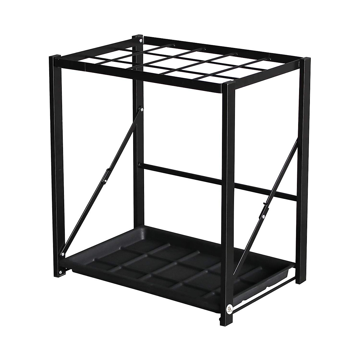 GL GLOBAL LIFE Folding Umbrella Storage Stand Rack Holder Organizer Free Standing Industrial Umbrella Rack for Entryway Home Commercial Office Hotel Entry Hallway Patio Décor with Removable Drip Tray