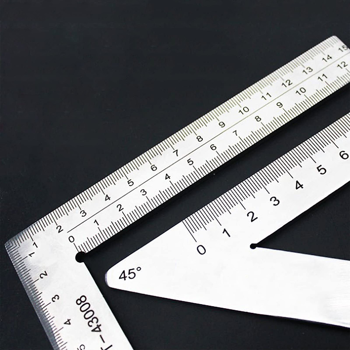 Angle Ruler With Clear Scale Stainless Steel 45 Degree 90 Degree Square Ruler Lightweight Angle Ruler Used For Construct