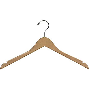 High Grade 30 Pack Solid Wooden Shirt Hanger with Swivel Hook, Smooth Finish and Notches for Straps