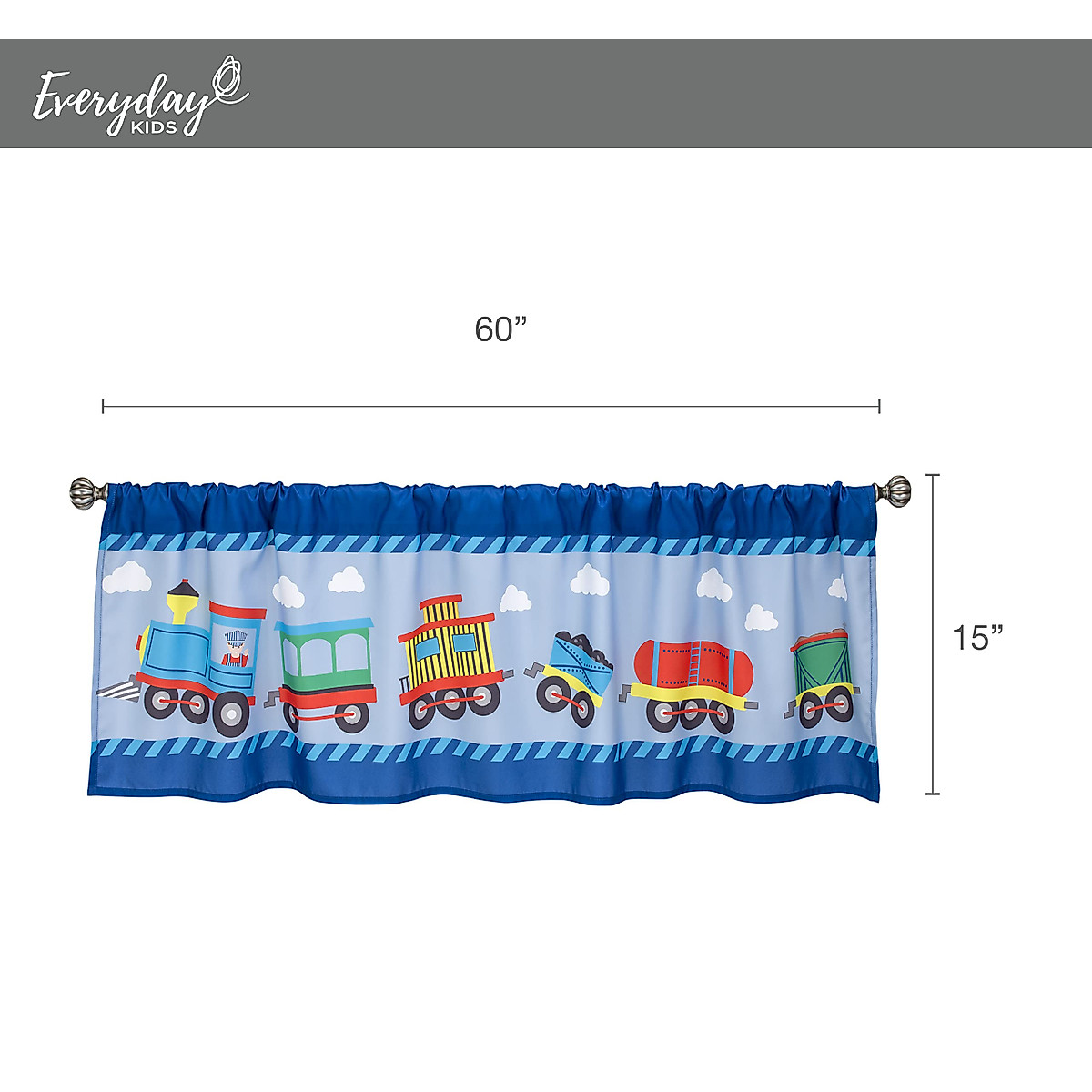 EVERYDAY KIDS Nursery Window Valance - Choo Choo Train