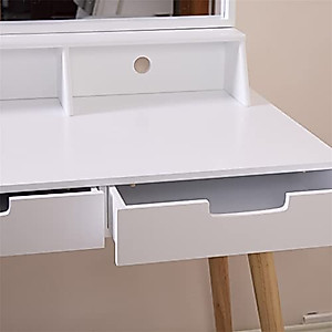 CZDYUF Wooden Dresser Makeup Table 2 Drawer Dresser White Dressing Table Bedroom Furniture