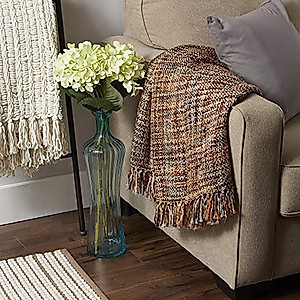 DII Textured Modern, Varigated Acrylic Woven Throw, 50x60-Inch, Bronze