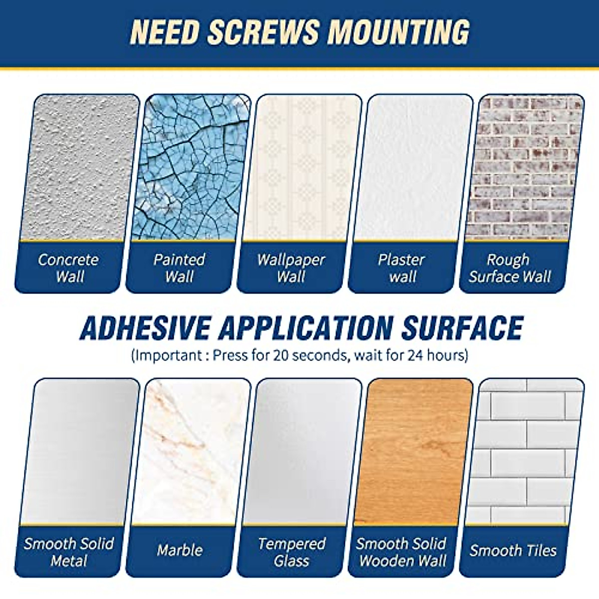 Samloong Paper Towel Holder Under Cabinet, Hanging Paper Towel Holder Wall Mount, Kitchen Paper Towel Rack Both Available in Adhesive and Screws (Black/2PCS)