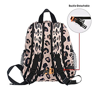 Leopard Print Cheetah Pink Backpack for Toddlers, Kid's Backpack School Bag for Boys Girls Kindergarten Preschool Bag