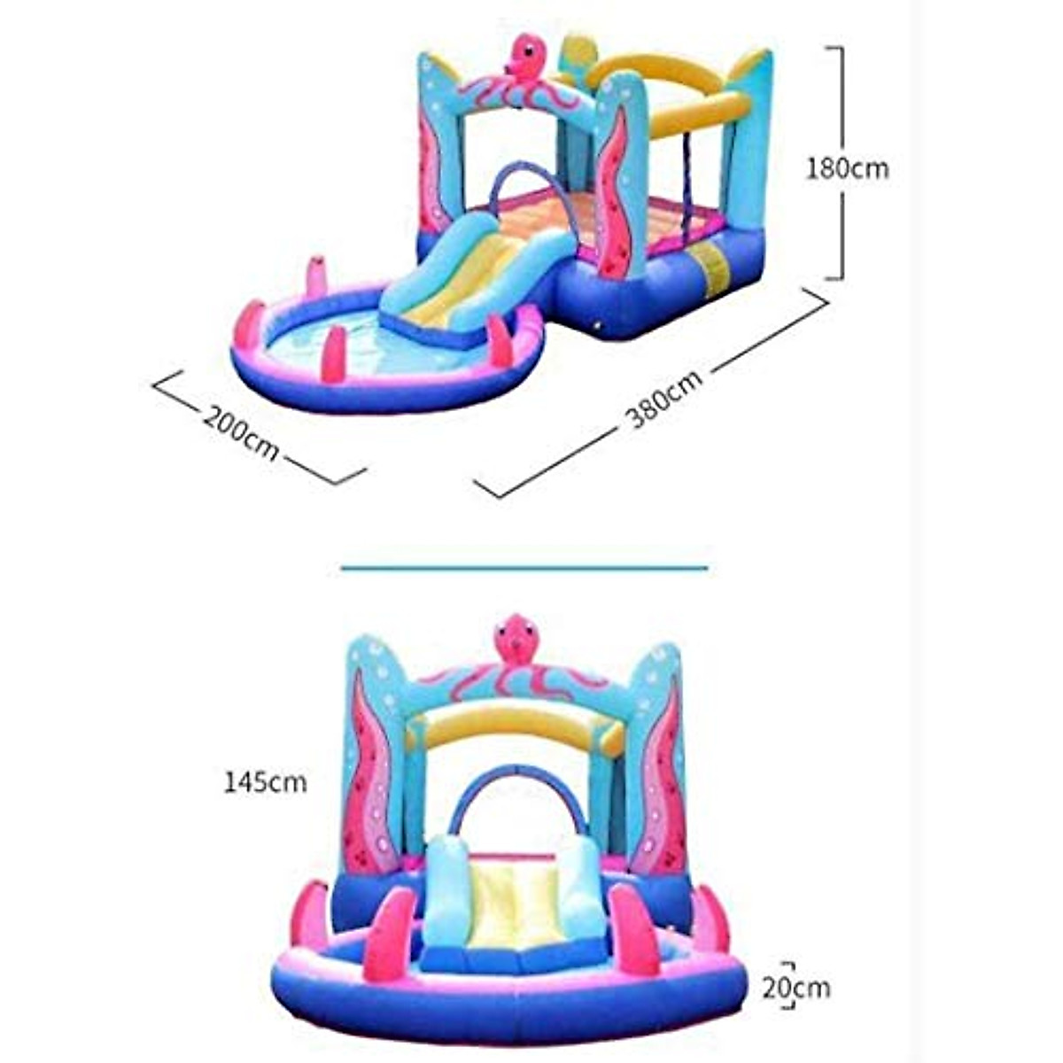 Baby Toys Bouncy Castles, Children's Inflatable Castle, Kid Slide Toys, Children's Playground Inflatable Trampoline, for Indoor and Outdoor