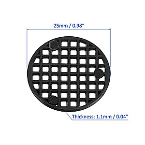 M METERXITY 50 Pack Plant Pot Hole Mesh Pads - Round Rigid Bonsai Flowerpot Drainage Grid Screen Apply to Outdoor/Garden (2.5cm/1 Inch, Black)