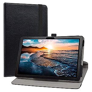 LiuShan Compatible with Huawei MatePad T10s Case,Huawei MatePad T10 Case，360 Degree Rotation Stand PU Leather with Cute Pattern for 10.1" Huawei MatePad T10s / Huawei MatePad T10 Tablet,Black