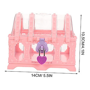 Operitacx Girl 3pcs Box Treasure Chest Pink Storage Box Plastic