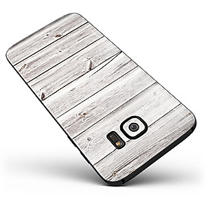 Design Skinz Design Skinz Aged White Wood Planks Full-Body Wrap Decal Skin-Kit for The Galaxy S7 Edge