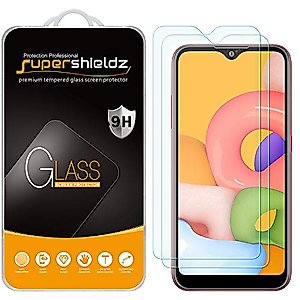 (2 Pack) Supershieldz Designed for Samsung Galaxy A01 Tempered Glass Screen Protector, Anti Scratch, Bubble Free