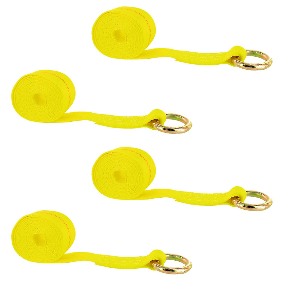 US Cargo Control Lasso Straps with O-Rings (4-Pack), 2 Inch X 10 Foot Lasso Straps for Car Hauler and Low Clearance Car Hauling Applications, 3,333 LBS Working Load Limit, Wheel Tie Down Strap