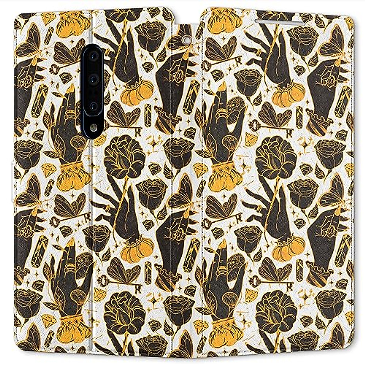 Wallet Phone Case Compatible with OnePlus Nord OnePlus 11 8T+ 10T 5G 8 Pro 1+7T Pro 7 Vintage Hands Flip Aesthetic Slim Folio Gold Roses Lightweight Cover Protective Shockproof Victorian PU Leather