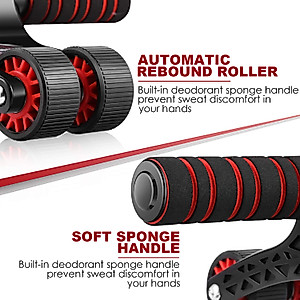 ANCHEER Ab Roller Kit - Perfect Home Gym Equipment for Men and Women Core Workout Essential Abdominal Exercise Tool Ab Roller Wheel Exercise Equipment