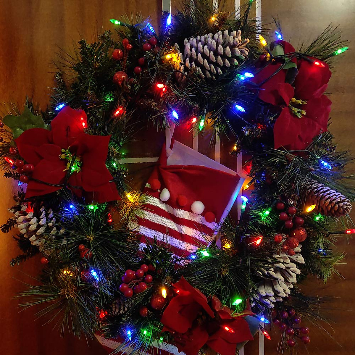 LOENDE Battery Operated String Lights with Timer Christmas Lights 100 LED 8 Modes String Lights Mini Lights Set for Indoor Outdoor Wedding Party Home Garden Wreath, Waterproof, Multicolored