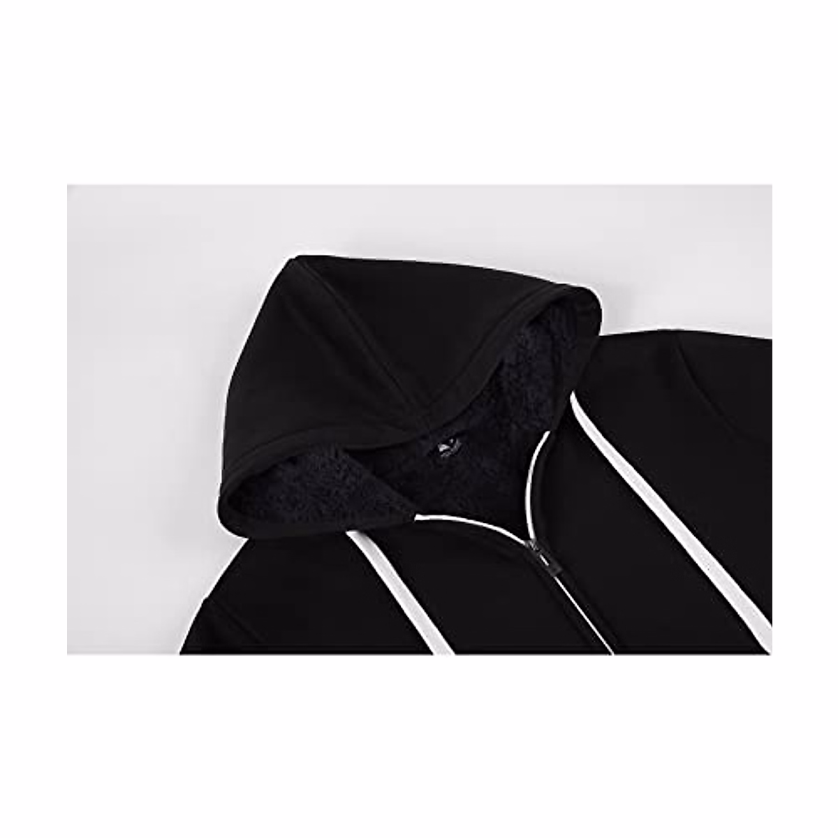 JACKETOWN Athletic Hoodies for Men Heavy Zip Up Sweatshirt Sherpa Fleece Jacket Winter Warmth Coat, 004Black, XL