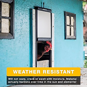 ChickenGuard Self Locking Chicken Coop Door, Predator Resistant Pop Hole Door, Chicken, Poultry Coop Accessories (Door only - Automatic Openers Sold Separately)