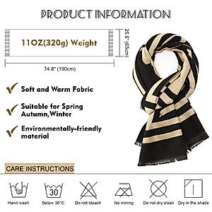 SPFAS Warm Cashmere Feel Scarf for Women Winter Pashmina Shawl and Wraps Soft Large Blanket Scarves