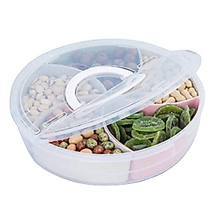 Handheld Dried Fruit Tray with lid, Sealed Box with lid, Snack Box, Candy Box, Food Storage Box, Divided Fruit Tray