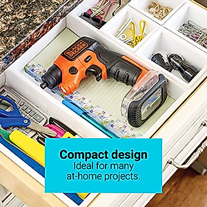 BLACK+DECKER LightDriver 4V MAX* Cordless Screwdriver with Storage PAK (BDCSFS30C)