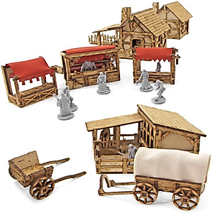 TowerRex Village DND Terrain 28mm Terrain DD Table Fantasy Miniature Warhammer Pathfinder Table D&D