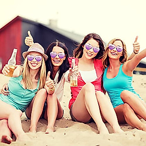 Macarrie 24 Pairs Heart Shape Rimless Sunglasses for Women Transparent Love Fun Sunglasses Glasses Halloween Party(Purple)