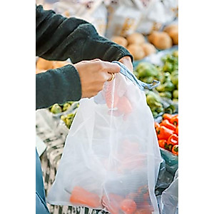 Full Circle Unise Reusuable Reusable Grocery Tote and 3 Reusable Produce Bags, Gray, Reusable Tote Market Bag