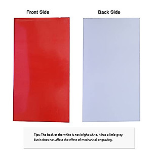 XLNT TECH Engraving Double Color Sheet (7" x 11“ x .040”, 12 Pieces & 12 Colors) for Interior Signs, Badges.