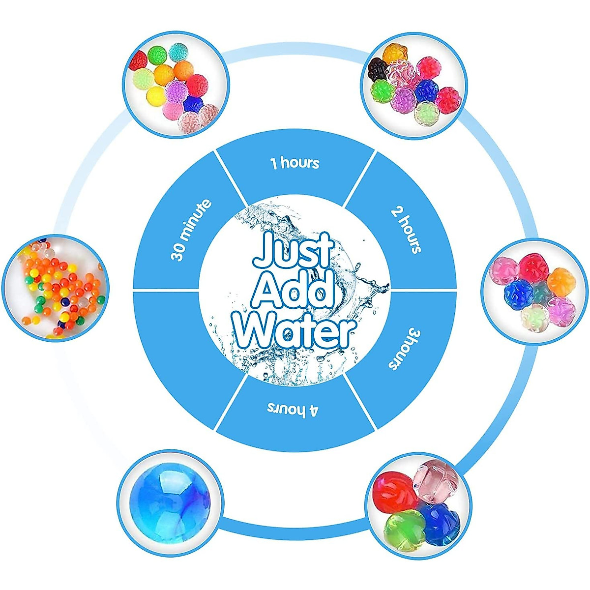 1000Pcs Large Water Gel Beads Non Toxic, Jumbo Water Gel Beads Rainbow Mix Growing Balls for Vase Filler, Wedding and Home Decoration