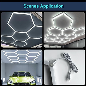 Hexagon LED Lights Power Cord Connectors 1.5M 5ft Hex Lighting 2 pin Power Cable for Hexagon Garage Light Fixture Connector Accessory Replacement/Spare for Honeycomb Lighting Systems