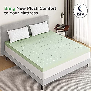 Novilla 2 Inch Mattress Topper King, Ventilated Memory Foam Mattress Topper with Gel Infusion for Comfort & Cooling Sleep, Ultra Soft King Size Mattress Topper- Ergonomic Design & Skin-Friendly