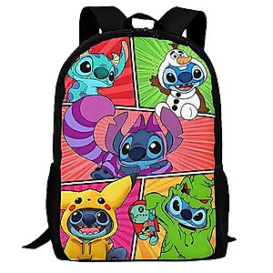 Cute Stitch Laptop Backpack Cartoon Anime 3d Printed Backpacks For Adults Travel Camping Hiking Daypack Multifunctional Shoulder Bag