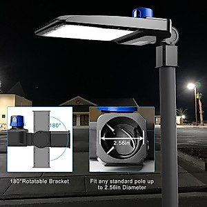 320W LED Parking Lot Lighting 44800LM 5000K LED Pole Lights Outdoor with Slipfitter Mount, Dusk to Dawn LED Street Light for Commerical Parking Lot-2Pack