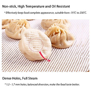 Hcooker 5PCS Silicone Steamer Liners Mesh Non-stick Mat Round Shape Steamed Dumplings Pastry Dim Sum