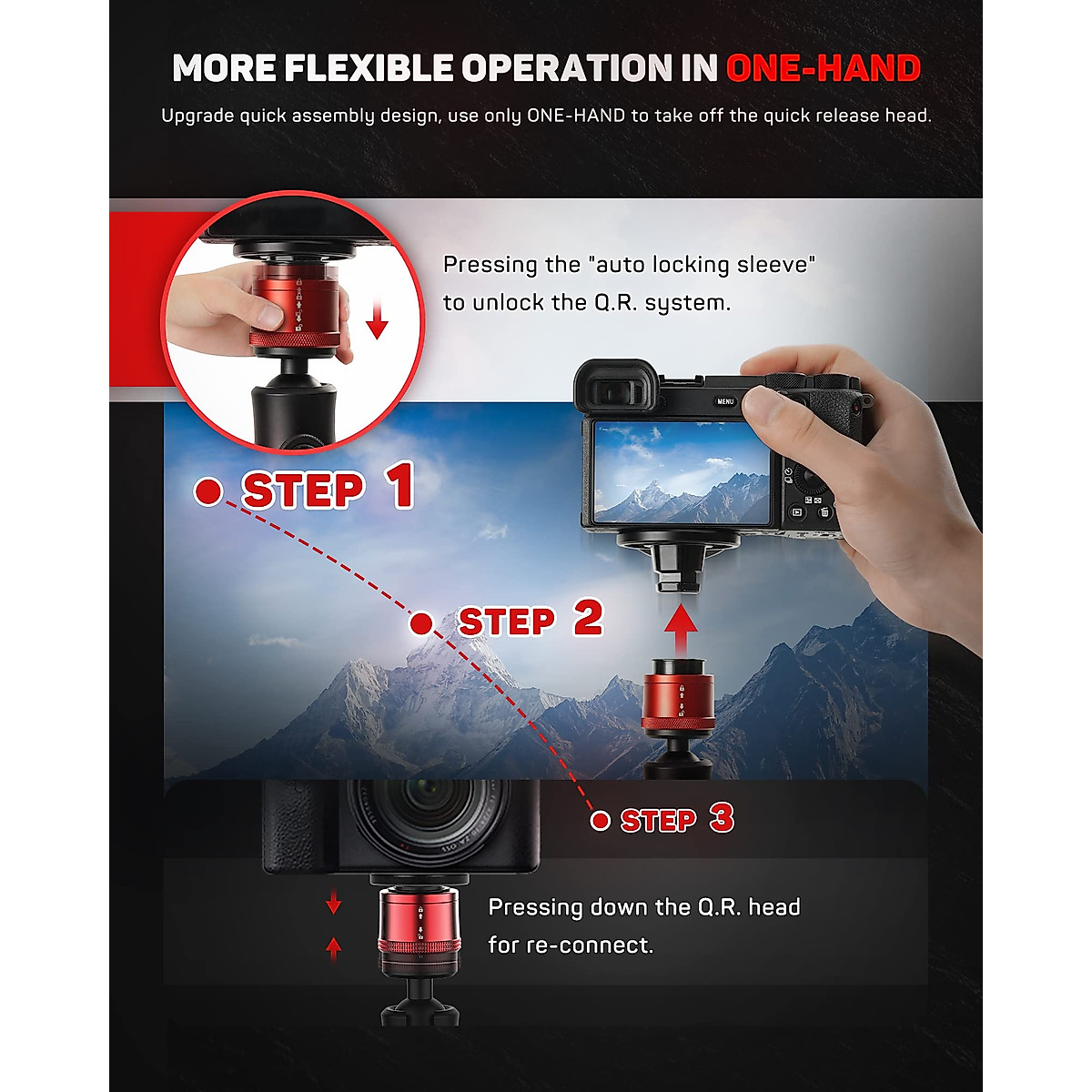 IFOOTAGE Small Tripod, Professional Mini Tripod for Photography, Tabletop Tripod for Photography, Aluminum Heavy Duty, Desktop Tripod Compatible with Sony, Nikon, Canon DSLR Camera, IFOOTAGE Base