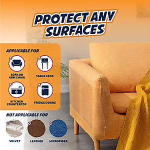 Panther Armor Anti Scratch Furniture Protector, 6-Sheets + 36 Pins, Couch Guards from Cat Claws, 100% Transparent, Stop Cats & Dogs from Scratching Furniture, Heavy Duty