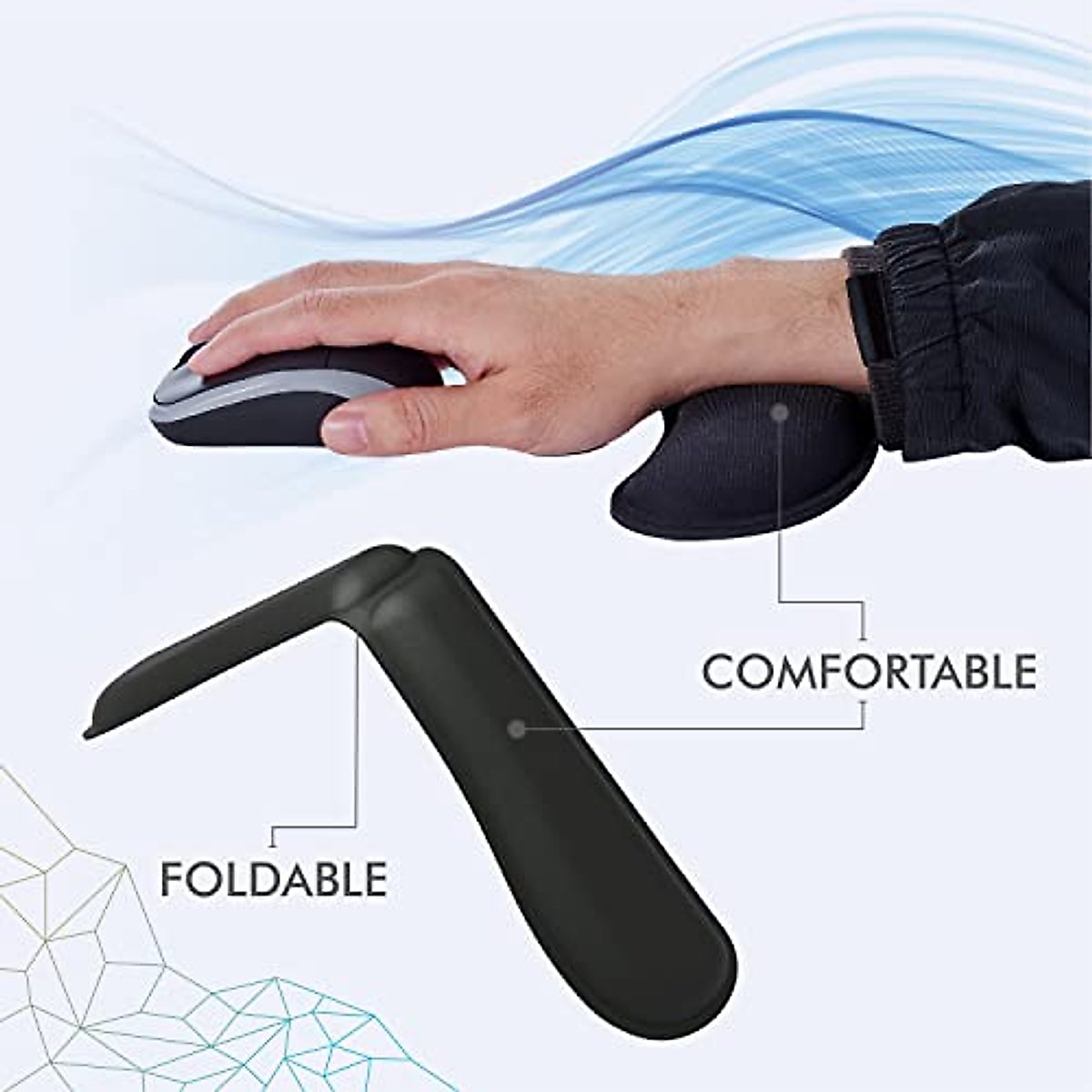ZIBLY Gel Memory Foam Wrist Rest Keyboard and Mouse Set - Ergonomic Anti-Skid Non Slip Cushion Mouse Pad Wrist Support - Easy Typing, Pain Relief for Work from Home Gaming Computer Laptop