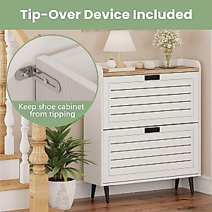 FATORRI Industrial 5 Tier Bookshelf and Shoe Cabinet for Entryway Hallway Living Room (Rustic Oak+White Oak)