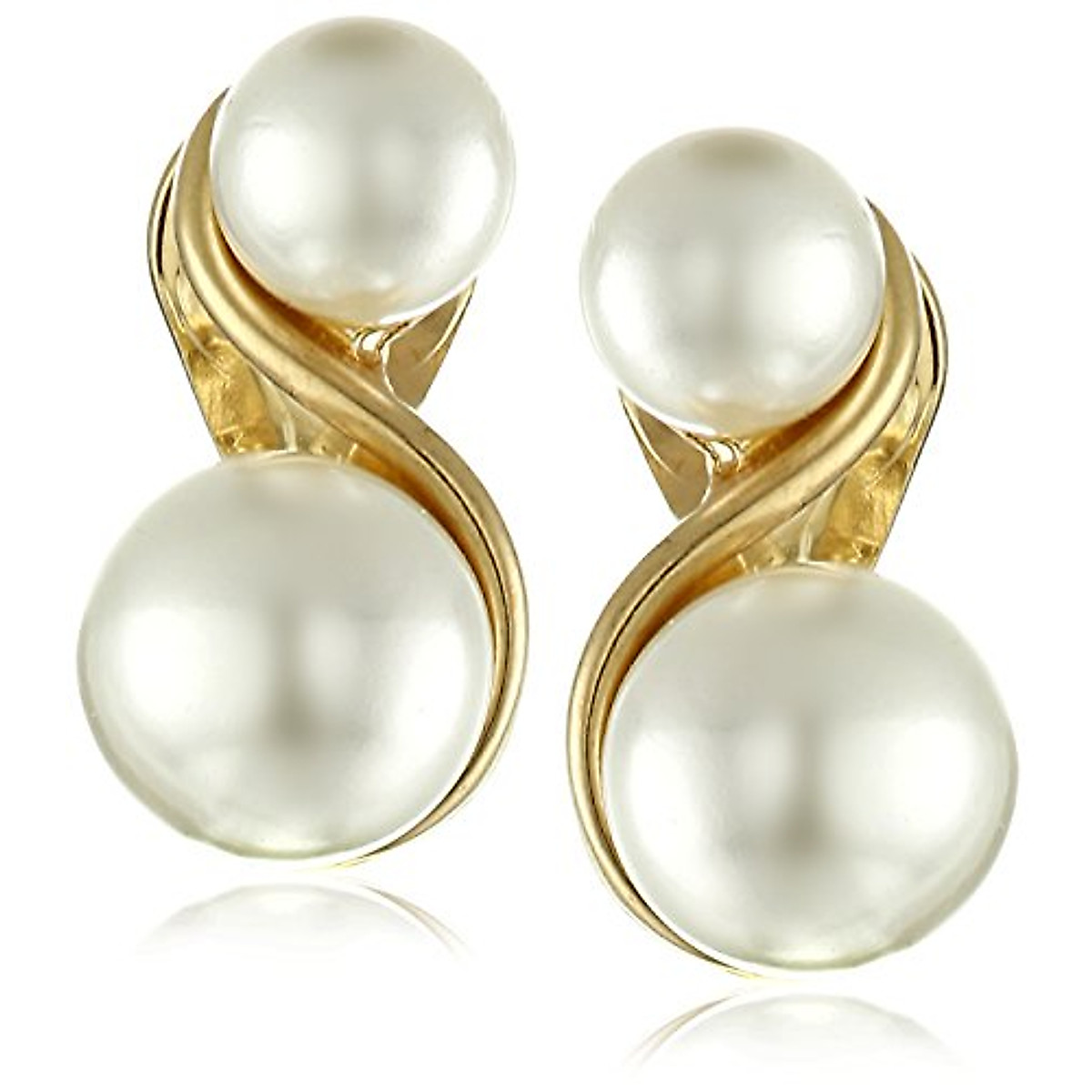 Anne Klein Gold-Tone & Faux Pearl Clip-On Earrings