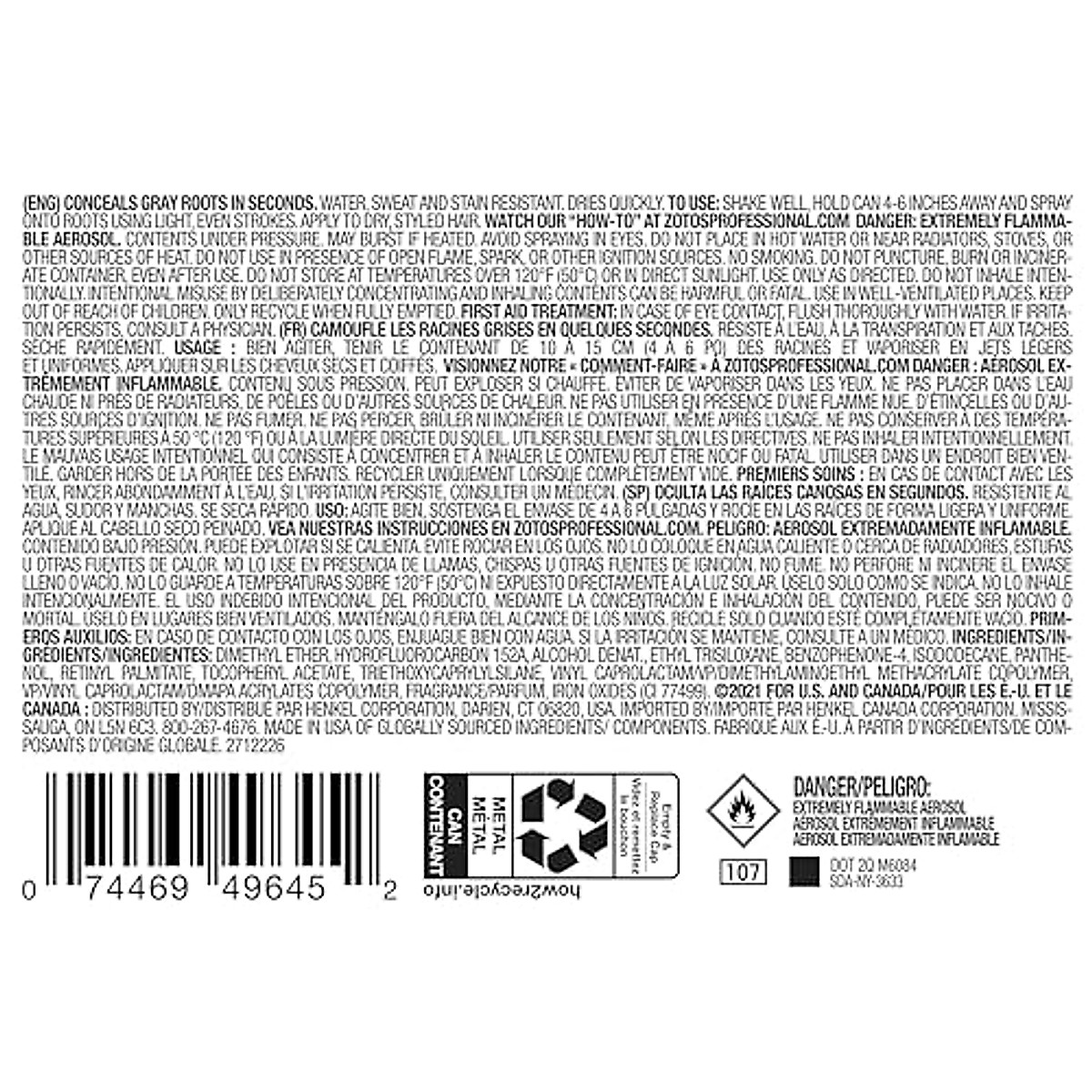 AGE beautiful Root Touch Up Hair Color Spray | Touch-Up Gray Concealer | Temporary Cover Up | Adds Volume & Covers Thinning Patches | Water, Sweat, Stain Resistant | Black | 2 Fl Oz