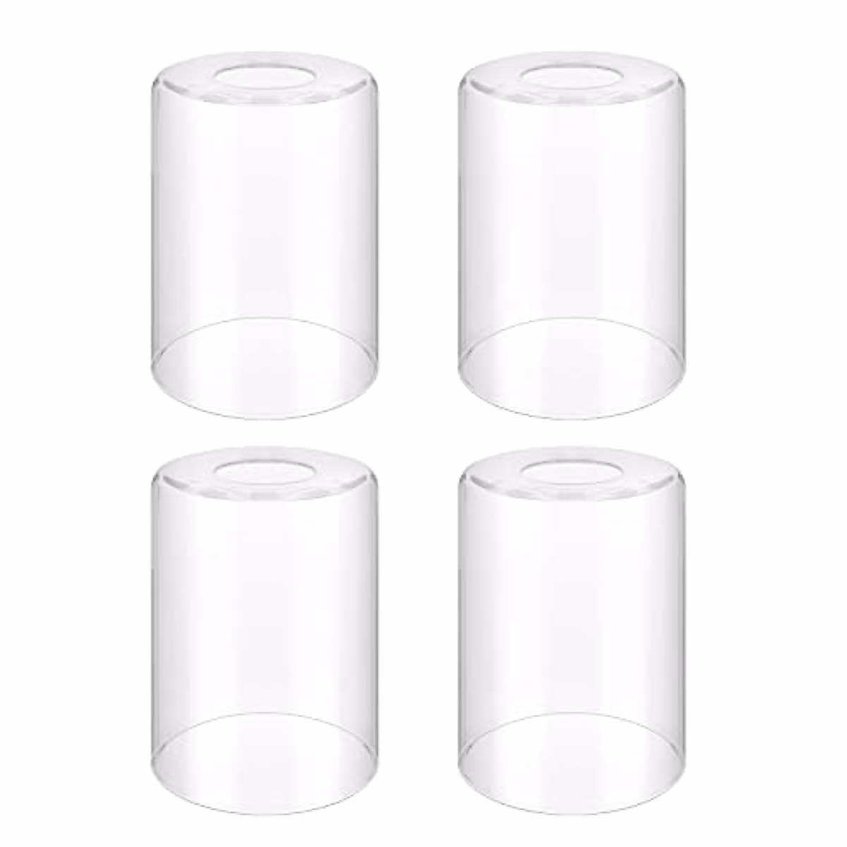 Licperron Clear Glass Lamp Shade Replacement 4 Pack,5.5inch High, 3.9inch Diameter, 1.69inch Fitter, High Transmittance Cylinder Glass Lampshade Covers for Vanity wall light fixtures Pendant Light