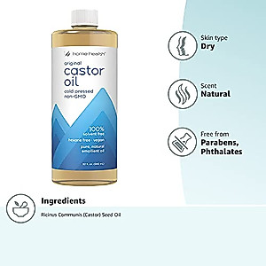 Home Health Original Castor Oil - 32 Fl Oz - Promotes Healthy Hair & Skin, Natural Skin Moisturizer - Pure, Cold Pressed, Non-GMO, Hexane-Free, Solvent-Free, Paraben-Free, Vegan (50132)