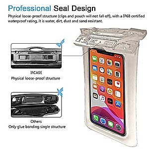 IFCASE Universal Waterproof Case, TPU Phone Dry Bag Pouch for iPhone 14 Pro Max, 13 12 11 XS XR SE, Samsung Galaxy S22 S21 S20 S10 Plus, S22 S21 Ultra, A13 A53 5G (White)