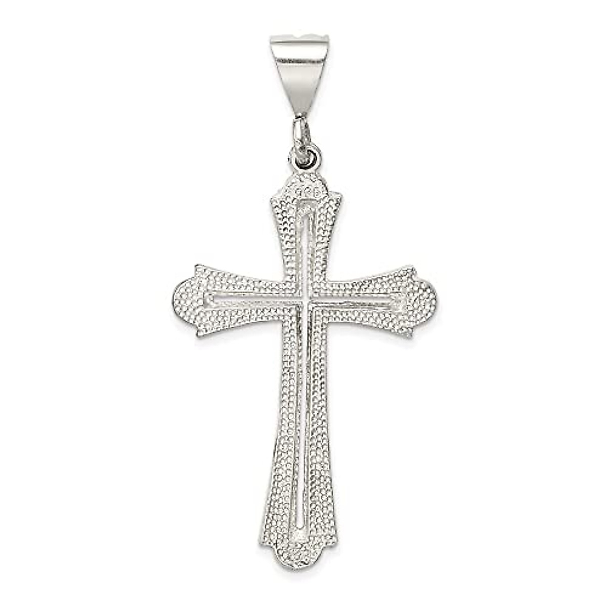 Diamond2Deal Gift for Mothers Day 925 Sterling Silver Diamond-cut Religious Crucifix Cross Pendant Fine Jewelry for Women