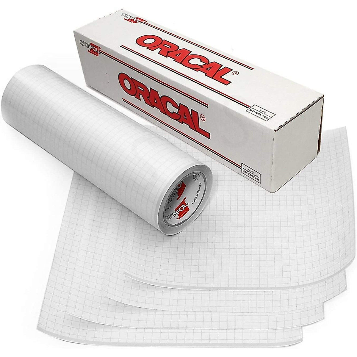 ORACAL 12" Roll Clear Transfer Tape w/Grid for Adhesive Vinyl | Vinyl Transfer Tape for Cricut, Silhouette, Cameo. Application Paper Transfer Tape Rolls (12" x 15ft)